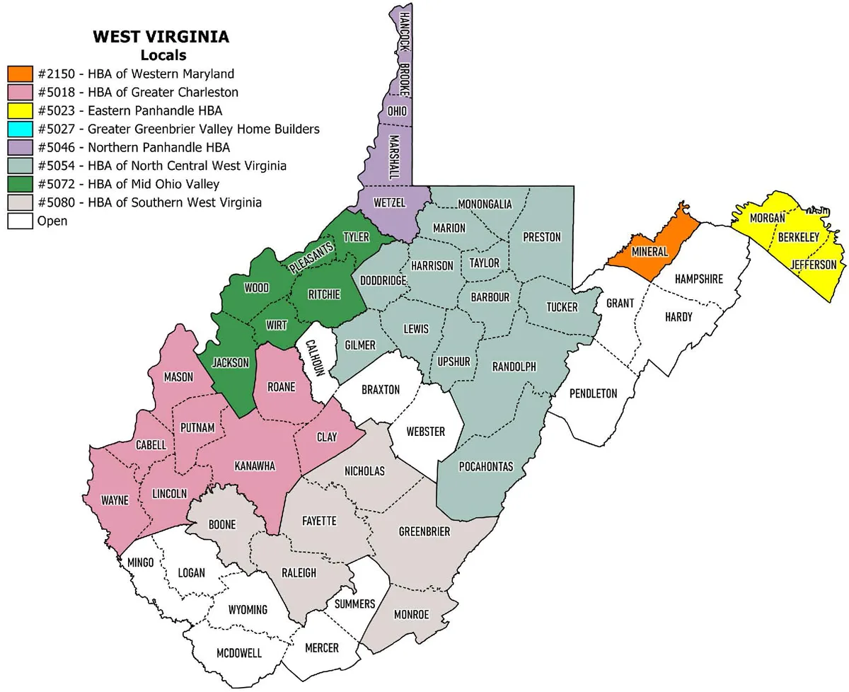 Local Association Map – Home Builders Association of West Virginia